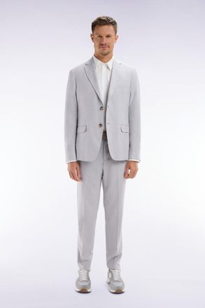 Eden Park Pantalon &Agrave; Taille &Eacute;lastiqu&eacute;e En Laine Et Coton Stretch M&eacute;lang&eacute;s Gris