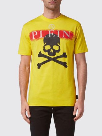 Philipp Plein T-shirt &agrave; col rond en coton avec logo imprim&eacute; contrastant