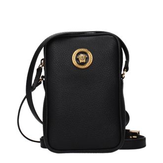 Versace Hommess Sac bandouli&egrave;re en cuir noir