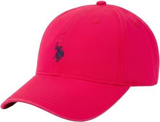 U.S.Polo Association Lot de 6 Casquettes de Baseball r&eacute;glables en Coton serg&eacute; lav&eacute; pour Homme avec Logo Poney et Bord incurv&eacute;, Rouge/Excursion, Couleur Unie (Getaway Solid