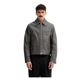 Kenzo Leather Jacket - - Jackets - Herren - Grau - M