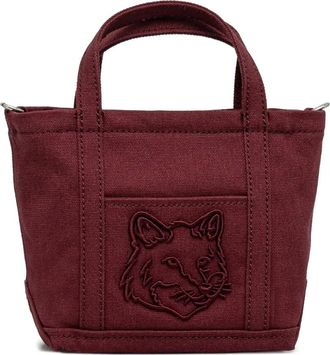 Maison Kitsun&eacute; Mini Fox Head Tote Bag - Rot