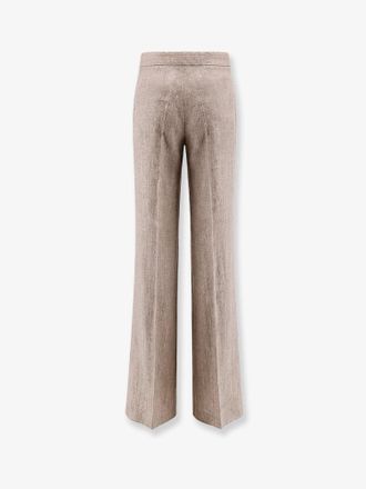 Max Mara Womens Deserto Linen Trousers Beige