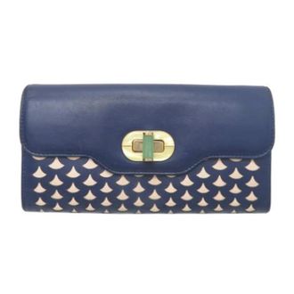 Bulgari Portefeuille en cuir Pre-owned - Femme - Pre-owned - Bleu - Taille: ONE Size