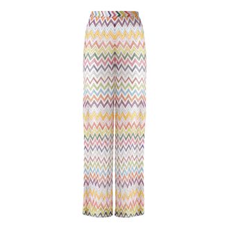 Missoni Femme, Pantalons, Multicolore, Taille: 36 FR Pantalon Palazzo Zig Zag