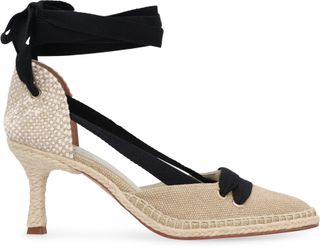 Castaner Womens Casta Canvas Heel Espadrilles Ecru Cotton