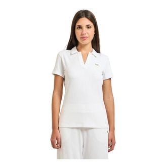 Emporio Armani Femme, Tops, Blanc, Taille: 36 FR T-shirt Polo &agrave; Encolure en Jersey de Viscose Stretch