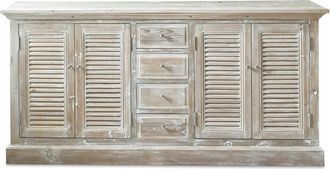 Loberon Kommode Houston, mit T&uuml;ren und Vier Schubladen, bietet viel Stauraum, Landhaus-Stil, Vintage-Look, Aufbewahrung, Kommodenschrank,Tannenholz, antikbrau