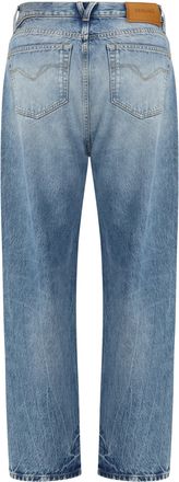 Versace Distressed Stone-Wash Denim Jeans - Blue