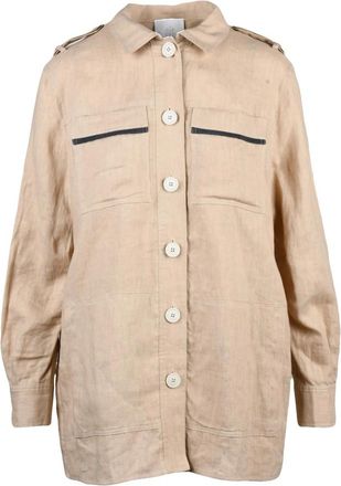 Eleventy Femme, Blouses et Chemises, Beige, Taille: 36 FR Chemises