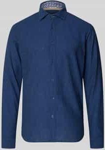 Fil Noir Regular Fit Business-Hemd aus Leinen-Baumwoll-Mix Modell ROMA