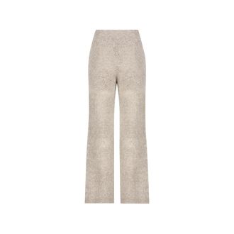 Brunello Cucinelli Lace Flowers Knit Track Pants In Sparkling Mohair And Virgin Wool