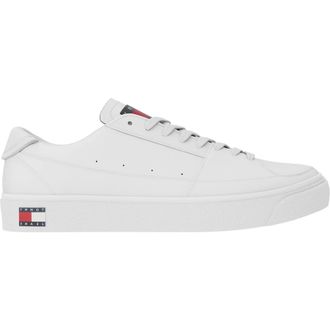 Tommy Jeans Wei&szlig;e Leder-Sneaker mit niedrigem Schaft - - Shoes - Herren - Wei&szlig; - 45 EU