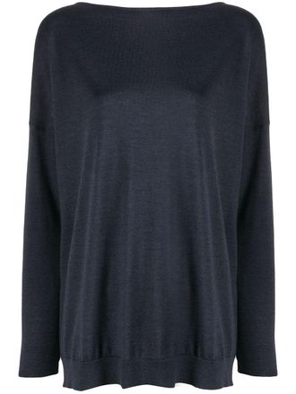 Brunello Cucinelli Kaschmirpullover mit U-Boot-Ausschnitt - Blau