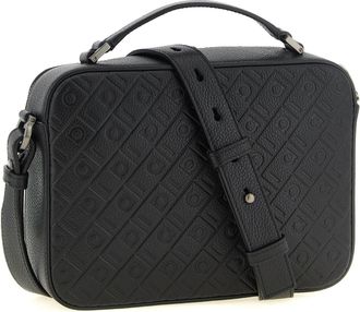 Ferragamo Monogram-Embossed Leather Shoulder Bag - Black