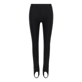 Moschino Leggings &agrave; bande logo &agrave; &eacute;trier - Femme - Pantalons - Noir - Taille: 40 FR