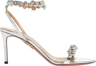 Aquazzura Femme, Chaussures, Gris, Taille: 36 1/2 EU Bubbles Sandal 75