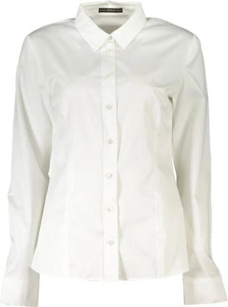 Guess Femme, Blouses et Chemises, Blanc, Taille: 44 FR Chemise Blanche en Coton avec Col Italien