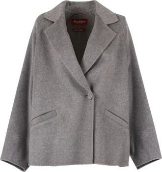 Max Mara Femme, Vestes, Gris, Taille: 40 FR Manteau Boxy Crois&eacute;