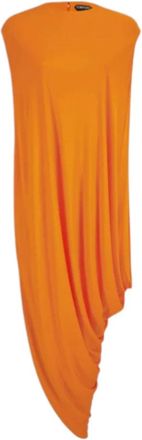 Tom Ford Femme, Robes, Orange, Taille: 36 FR Asymmetric Sleeveless Dress