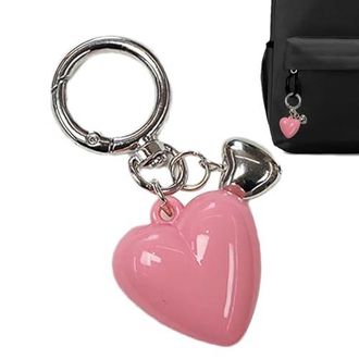 Generic Porte-clés en forme de coeur, porte-clés pour couple, porte-clés assorti, mignon pour sacs à main, sacs à dos, rose, Refer to description