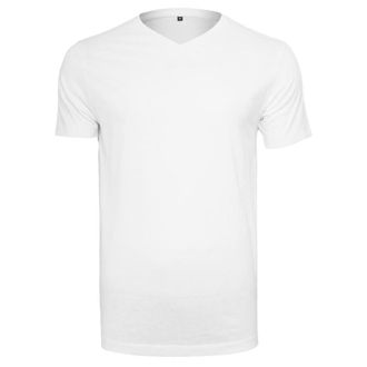 Build Your Brand Light T-Shirt V-Neck, XXL, White