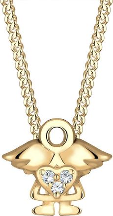Elli Halskette Kinder Engel mit Kristalle in 925 Sterling Silber vergoldet