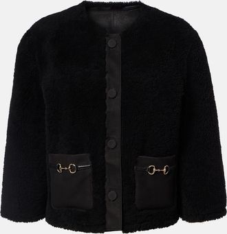 Gucci Cropped-Jacke Horsebit aus Shearling