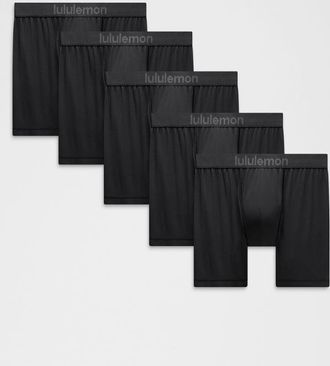 lululemon Always In Motion Boxershorts 5er-Pack f&uuml;r M&auml;nner - 13 cm - Gr&ouml;&szlig;e 2XL in Black