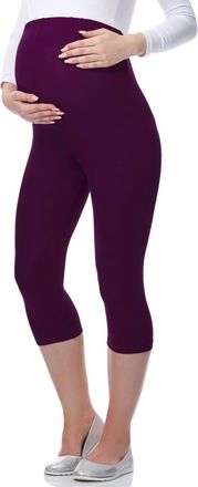 Be Mammy 3/4 Umstandsleggings aus Viskose BE-03 (Pflaume, XXL)