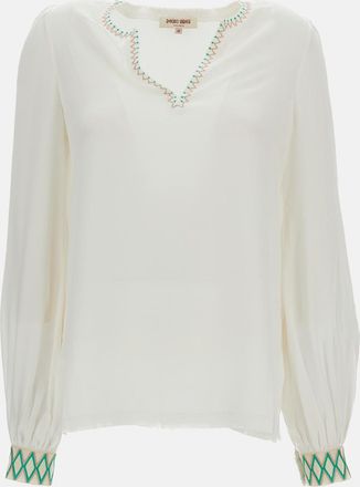 Emporio Sirenuse Bluse Aus Echter Seide Mit Stickerei