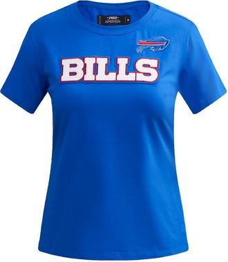 Pro Standard Womens NFL Los Angeles Rams Classic Chenille Kurzarm Slim T-Shirt Royalblau Blau XL