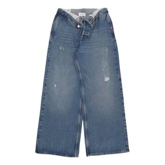 Amish Jean en denim &agrave; revers - Femme - Jeans - Bleu - Taille: W30