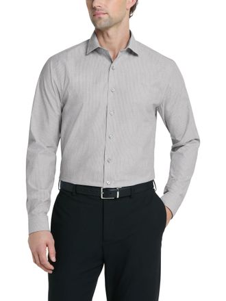 Kenneth Cole Unlisted Herrenhemd, schmale Passform, kariert und gestreift (Gemustert), Carbon, 41 cm- 42 cm Hals 81 cm- 84 cm Ärmel