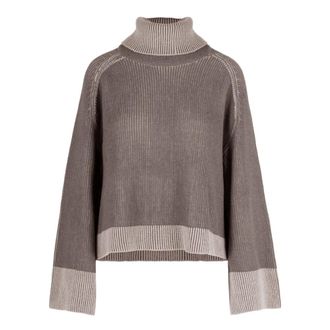 Bomboogie Femme, Pulls, Brun, Taille: 42 FR Pull en m&eacute;lange de viscose avec col roul&eacute;