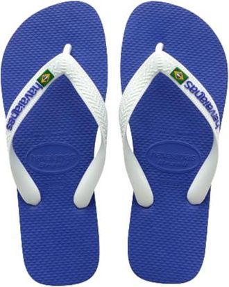 Havaianas Brasil Logo, Tongs Iconiques, Confortables et Durables, Lanières avec le Drapeau du Brésil et Semelle Antidérapante aux Bandes Colorées, Adultes Unise