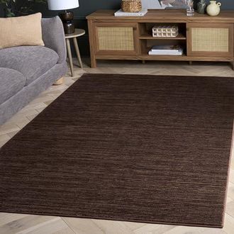 Safavieh Modern Teppich für Wohnzimmer, Esszimmer, Schlafzimmer - Vision Collection, Kurzer Flor, Braun, 183 X 274 cm
