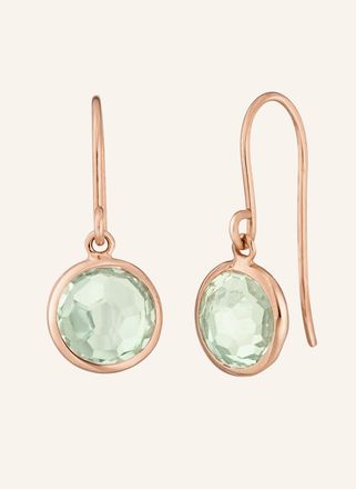 Leaf Ohrh&auml;nger Green Amethyst aus14 Karat Ros&eacute;gold rosegold