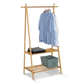 IDMarket Portant dentr&eacute;e bambou RITA 2 &eacute;tag&egrave;res