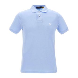Polo Ralph Lauren Homme, Tops, Bleu, Taille: 2XL Polo en Coton Bleu Coupe Slim
