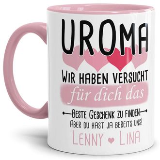 Tassendruck Geschenk Tasse mit Spruch PERSONALISIERT - Bestes Geschenk f&uuml;r Uroma von mehr Urenkeln - Kaffee-Tasse/Geschenkidee Geburtstag Muttertag/Muttertagsgesc