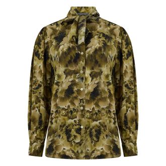 Alberta Ferretti Hemd mit abstraktem Muster in Khaki-Gr&uuml;n-T&ouml;nen - - Blouses & Shirts - Damen - Mehrfarbig - S