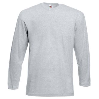 Fruit Of The Loom Langarmshirt Valueweight Longsleeve T, Farbe:Graumeliert, Gr&ouml;&szlig;e:3XL