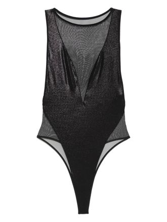 Maison Close Minuit Maillot une pièce col V transparent - Noir