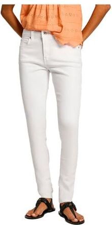 Pepe Jeans London Skinny Jeans MW Regent, Blanc (Denim-Tc7), 30 W/30 L Femme