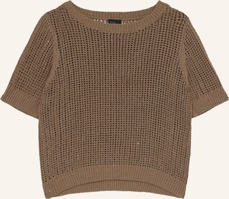 s.Oliver Black Label S.Oliver Black Label Strickshirt Mit Pailletten braun