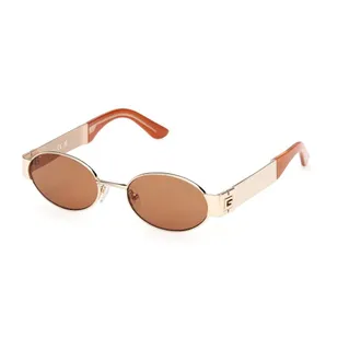 Guess Lunettes de soleil iris en m&eacute;tal ovale - Femme - Accessoires - Jaune - Taille: 50 MM