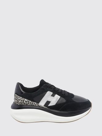 Hogan Baskets Maxi I Active en daim et cuir effet poulain avec imprim&eacute; animalier