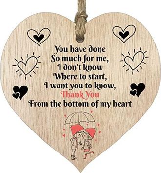 Stuff4 Holzschild mit Aufschrift You Have Done So Much For Me, Dankesch&ouml;n-Geschenk f&uuml;r Frauen und M&auml;nner, Wichteln, Muttertag, Hebammen-Geschenke, Geburtstag