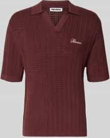 Review Slim Fit Poloshirt in Crochet-Optik